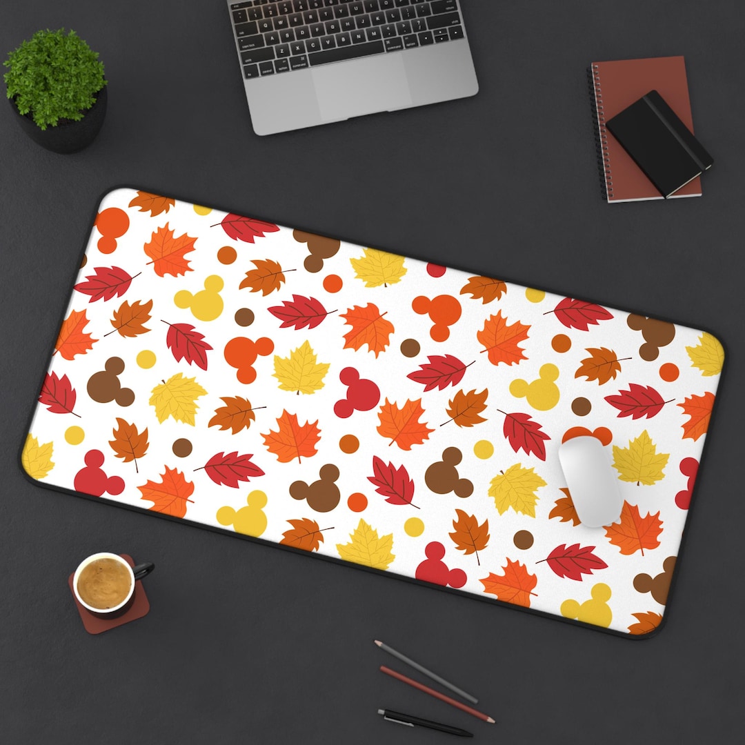 Mickey Fall Colors Desk Mat, Thanksgiving Desk Mat, Disney Desk Pad ...