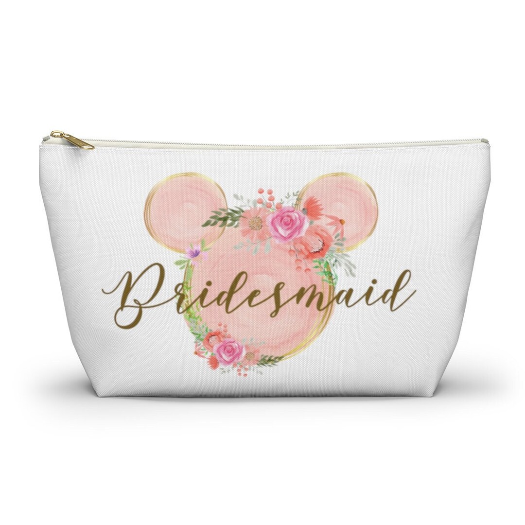 Personalised Pink Accessory Bag, Disney Cosmetic Bag, Mickey Bag ...