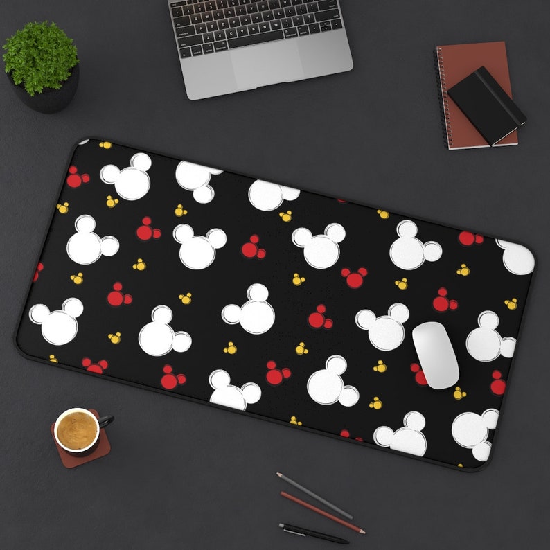 Disney Black Background Desk Mat Disney Office Decor Disney - Etsy