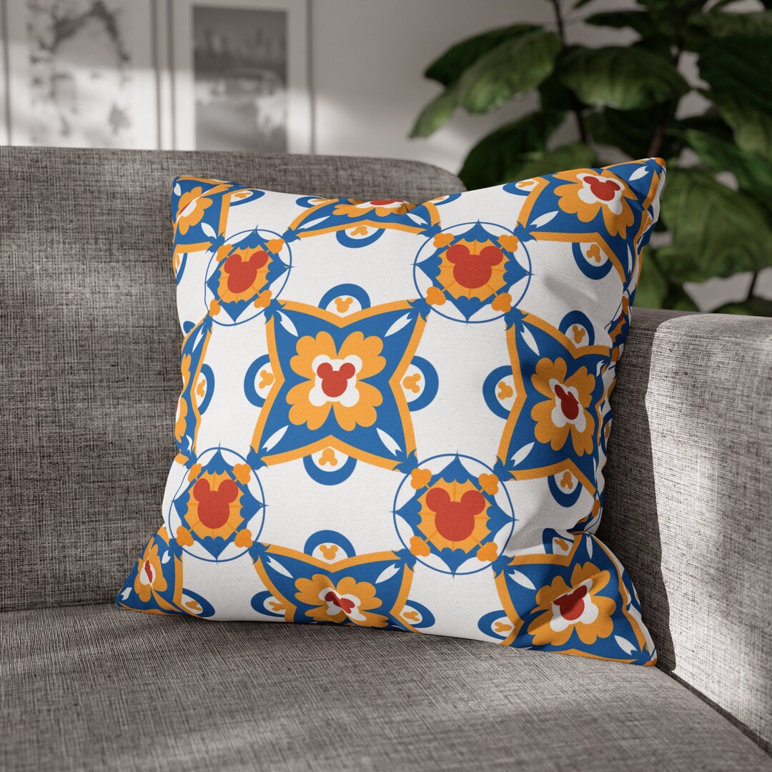 Disney Mosaic Pattern Throw Pillow, Disney Pillow, Mickey Cushion ...