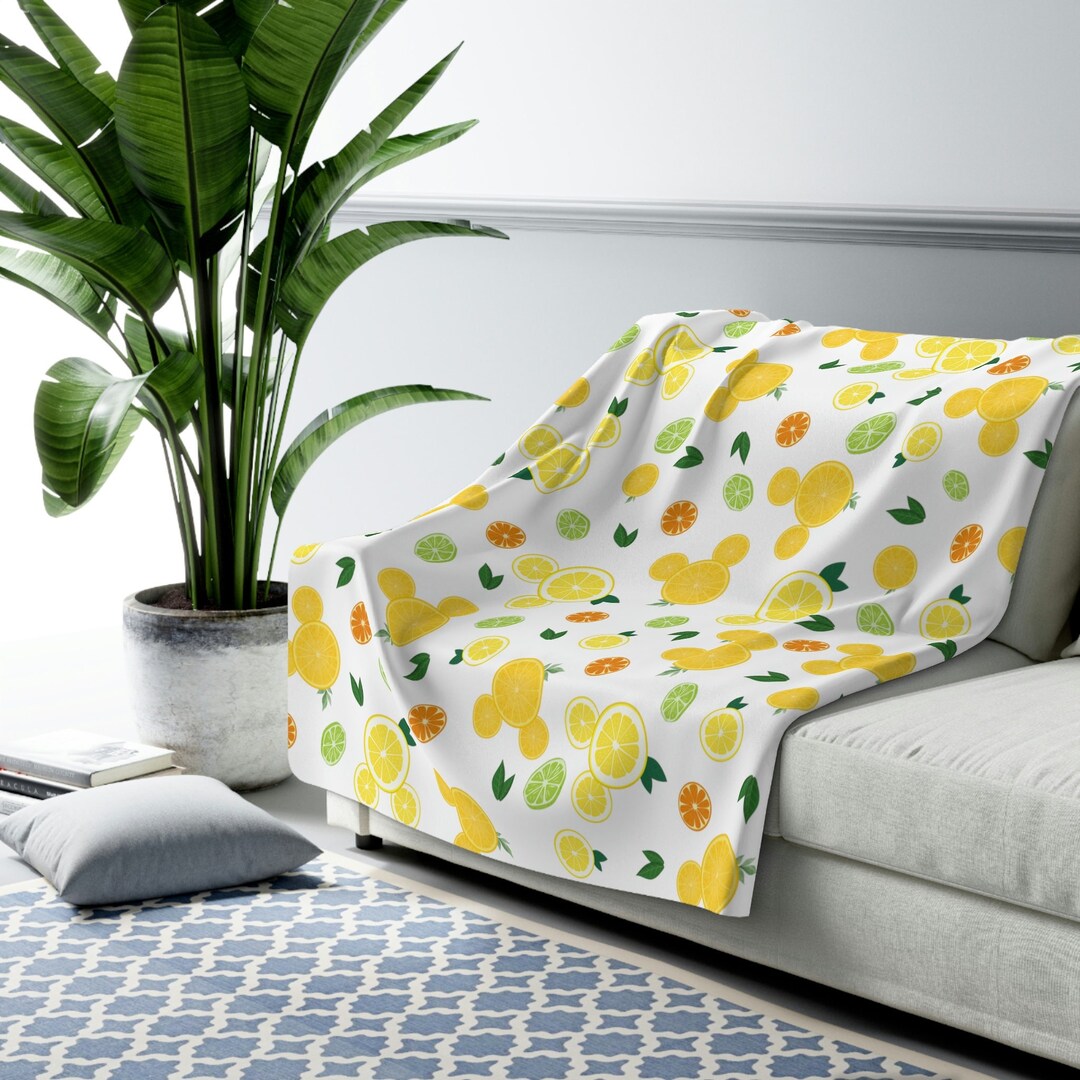 Citrus Hidden Mickey Blanket, Disney Sherpa Fleece Blanket, Disney ...