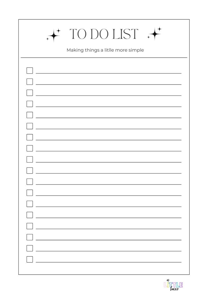 Minimalist To-do List Printable | Task Planner (digital Download - Etsy