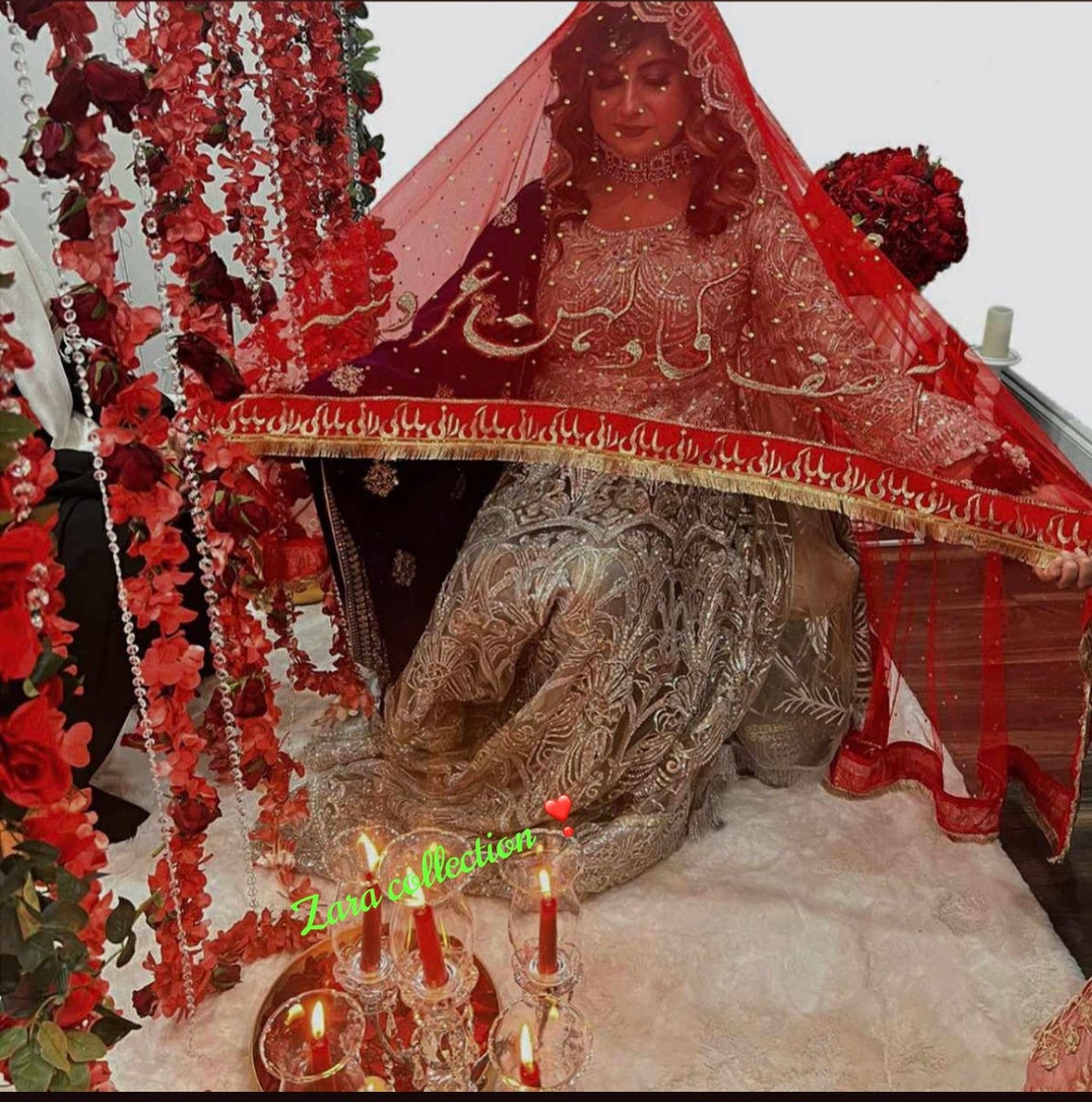 Nikkah Duppata. Wedding Dupatta . Ruksati Duppata - Etsy UK