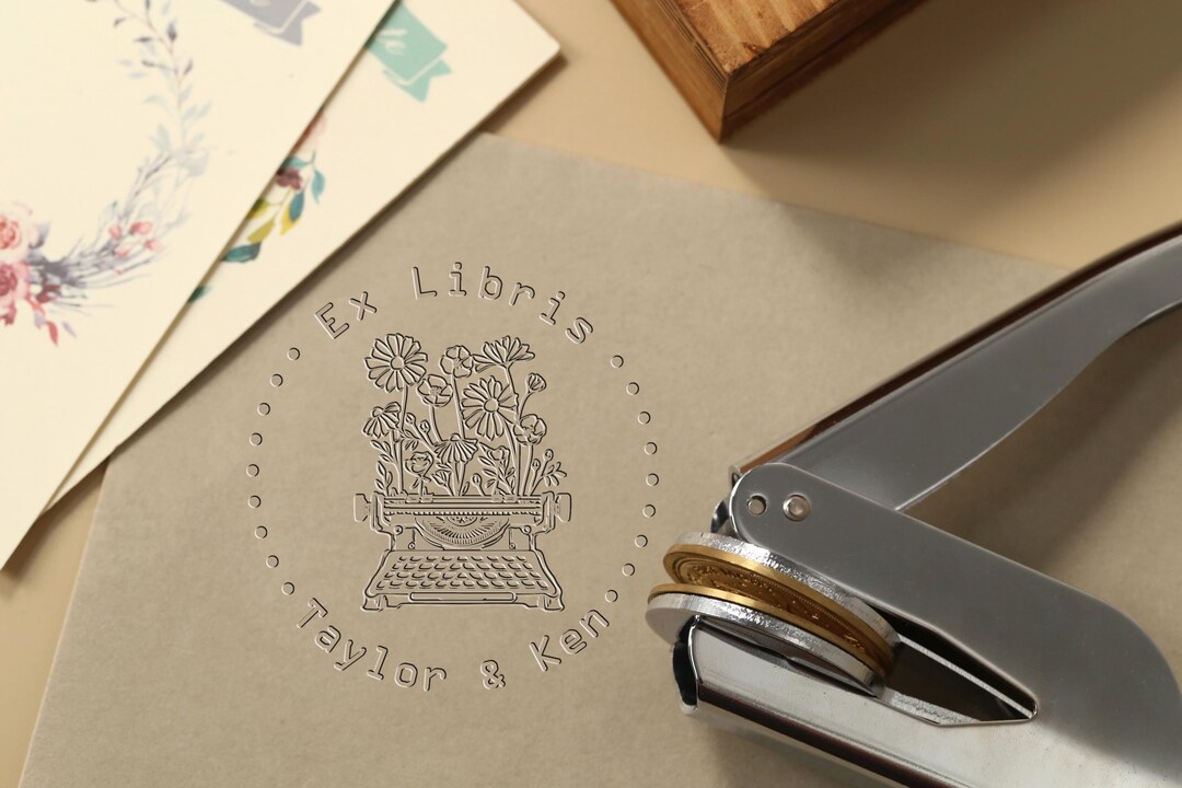 From the Library Embosser,custom Flower Book Embosser, Book Embosser ...