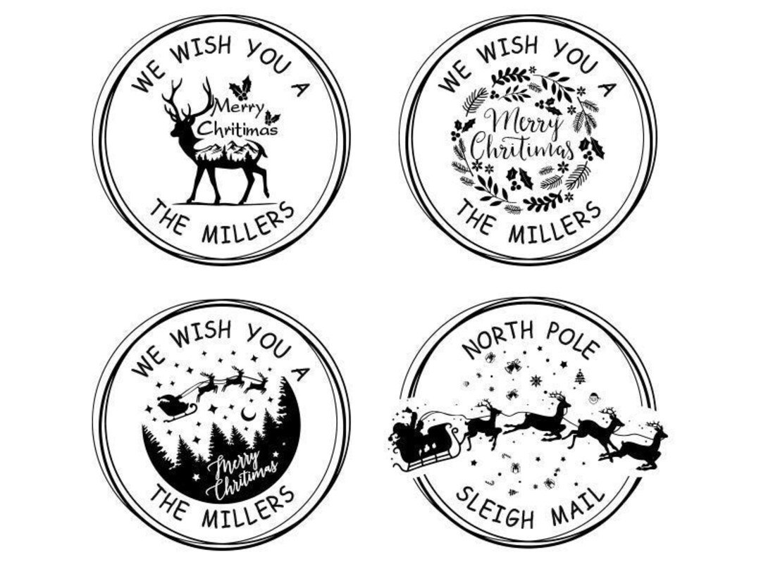 Christmas Ink Stamp, Christmas Rubber Stamp, Custom Christmas Stamp ...