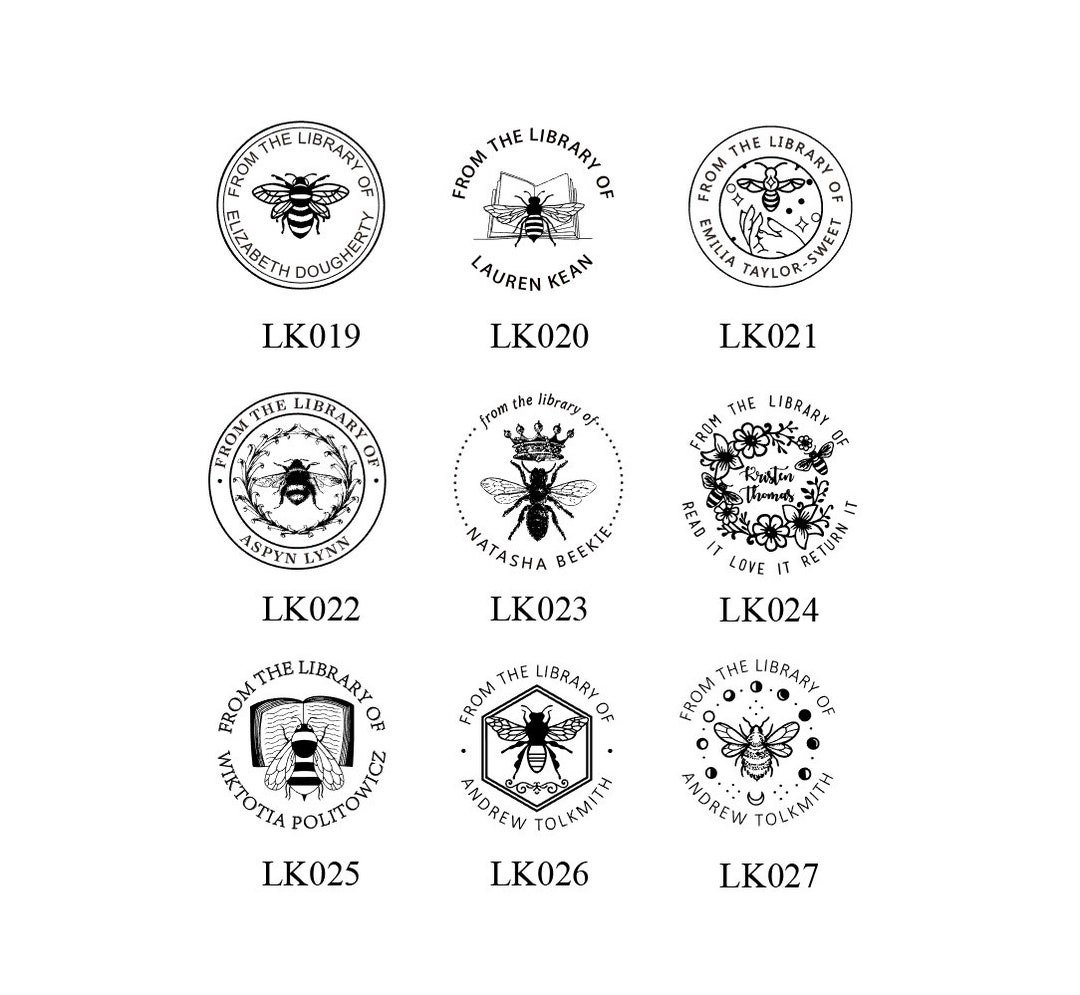 From the Library of Bee Embosser, Personalized Book Embosser, Custom ...