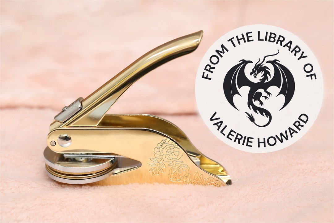 Flying Dragon Library Stamp, Dragon Library Embosser, Library ...