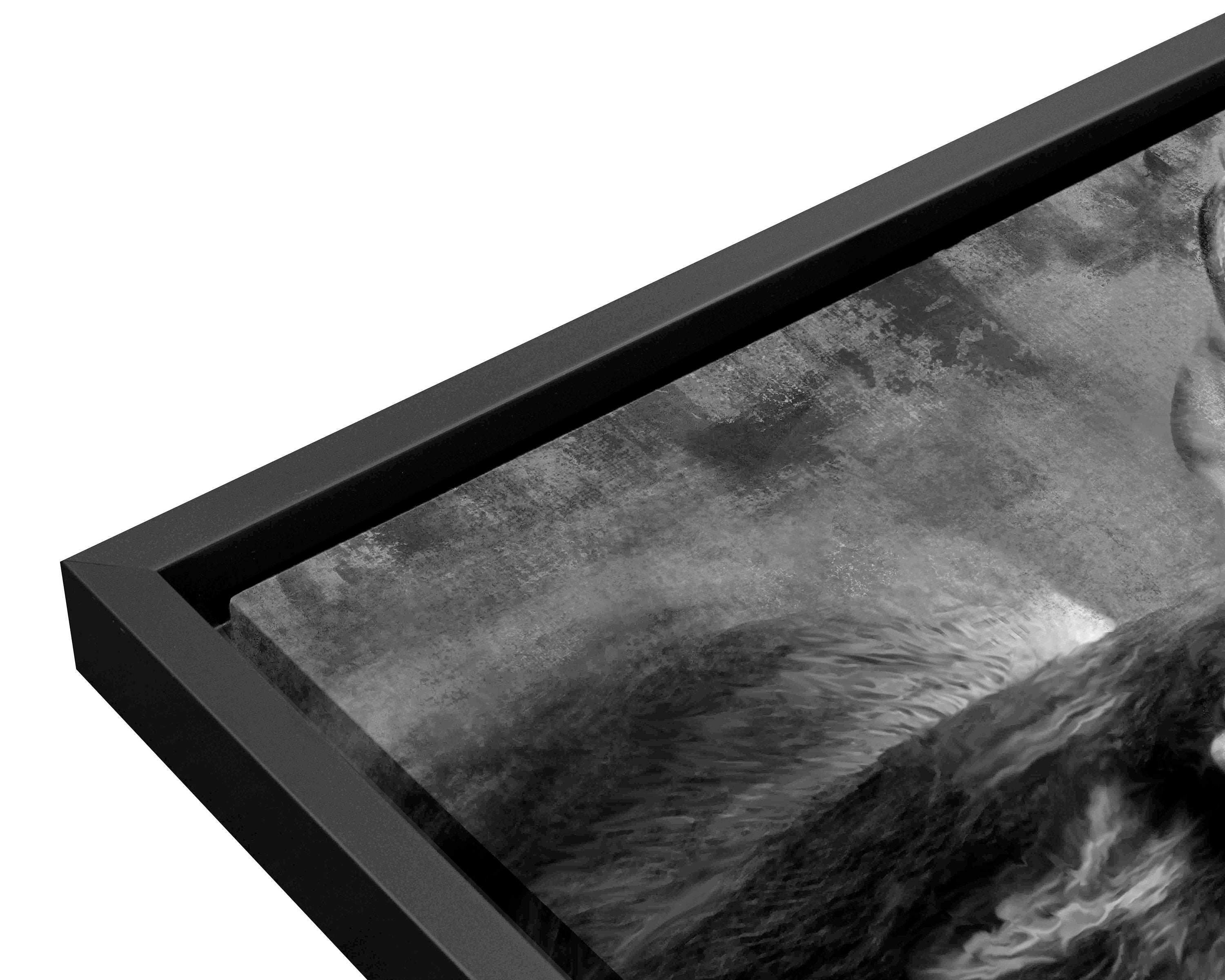 Wandbild Hirsch schwarz weiß Hirsch Bild Hochformat Leinwand Hirsch ...