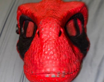 Red and Black Raptor Mask - Etsy
