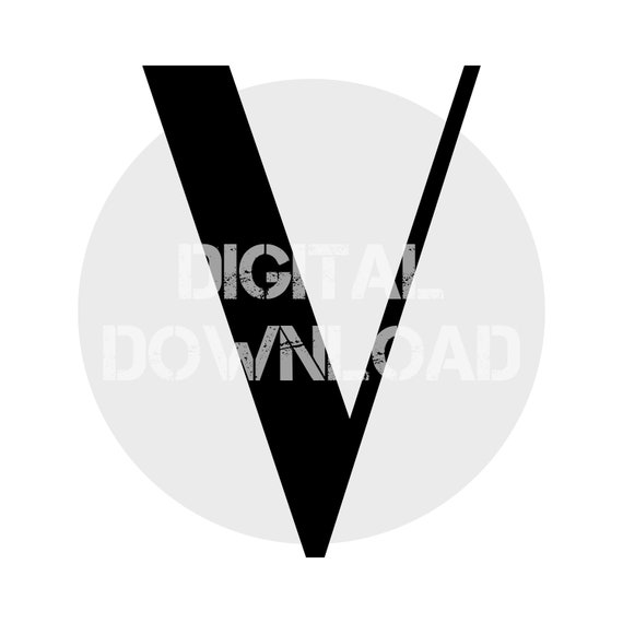 Home & Living Digital Download Art Deco V Initials Wall Art Letter Wall ...