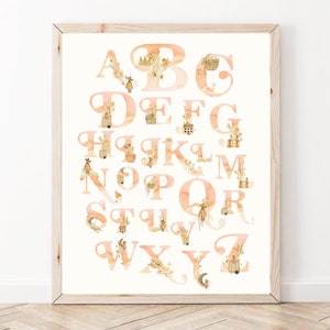 Vintage Boho Alphabet Poster Nursery or Classroom Boho ABC Printable ...