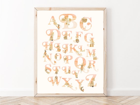 Vintage Boho Alphabet Poster Nursery or Classroom Boho ABC | Etsy