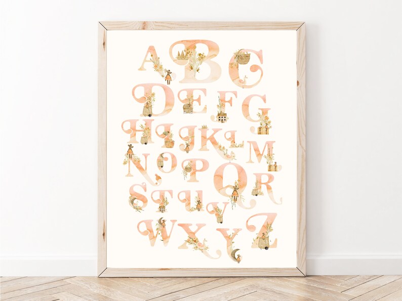Vintage Boho Alphabet Poster Nursery or Classroom Boho ABC Printable ...