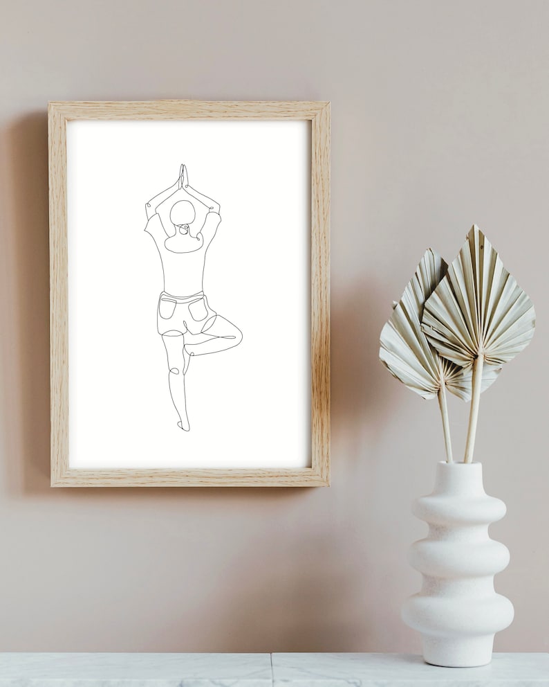 Printable One Line Yoga Art Bundle | Set of 3 Prints | Yoga Poses ...