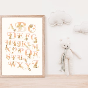 Vintage Boho Alphabet Poster Nursery or Classroom Boho ABC Printable ...