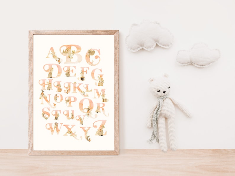 Vintage Boho Alphabet Poster Nursery or Classroom Boho ABC Printable ...