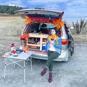 Minivan Camper Build With Expanding Bed & Two Shelves - the Home on ...