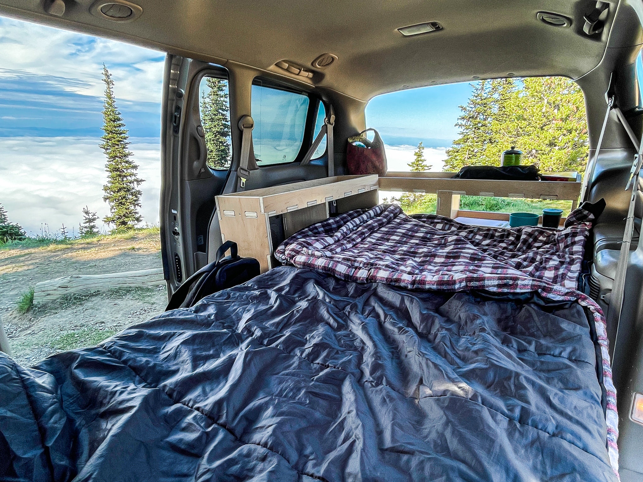Minivan Camper Build With Expanding Bed & Two Shelves - the Home on ...