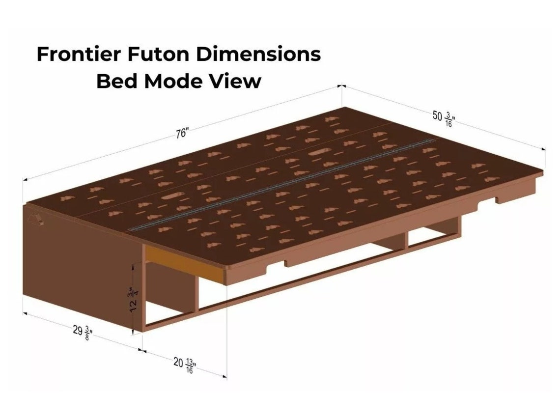 Frontier Futon Convertible Couch/bed for Camper Vans, Rvs, Tiny Homes ...