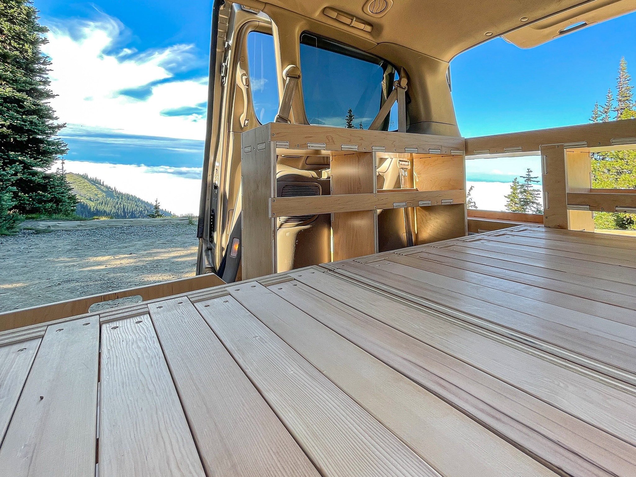Minivan Camper Build With Expanding Bed & Two Shelves the Home on ...