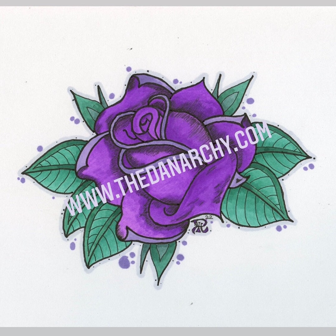 Purple Rose Sticker by the Danarchy - Etsy