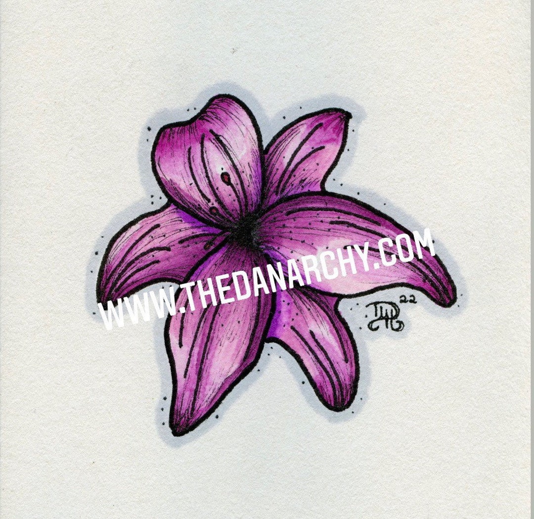 Purple Lilly Flower Sticker by the Danarchy - Etsy