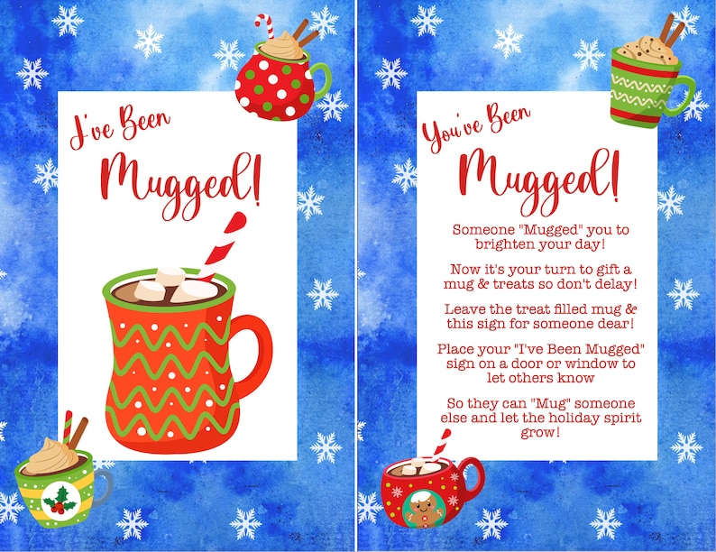 You've Been Mugged! Holiday Game Printable, Christmas Game Digital ...