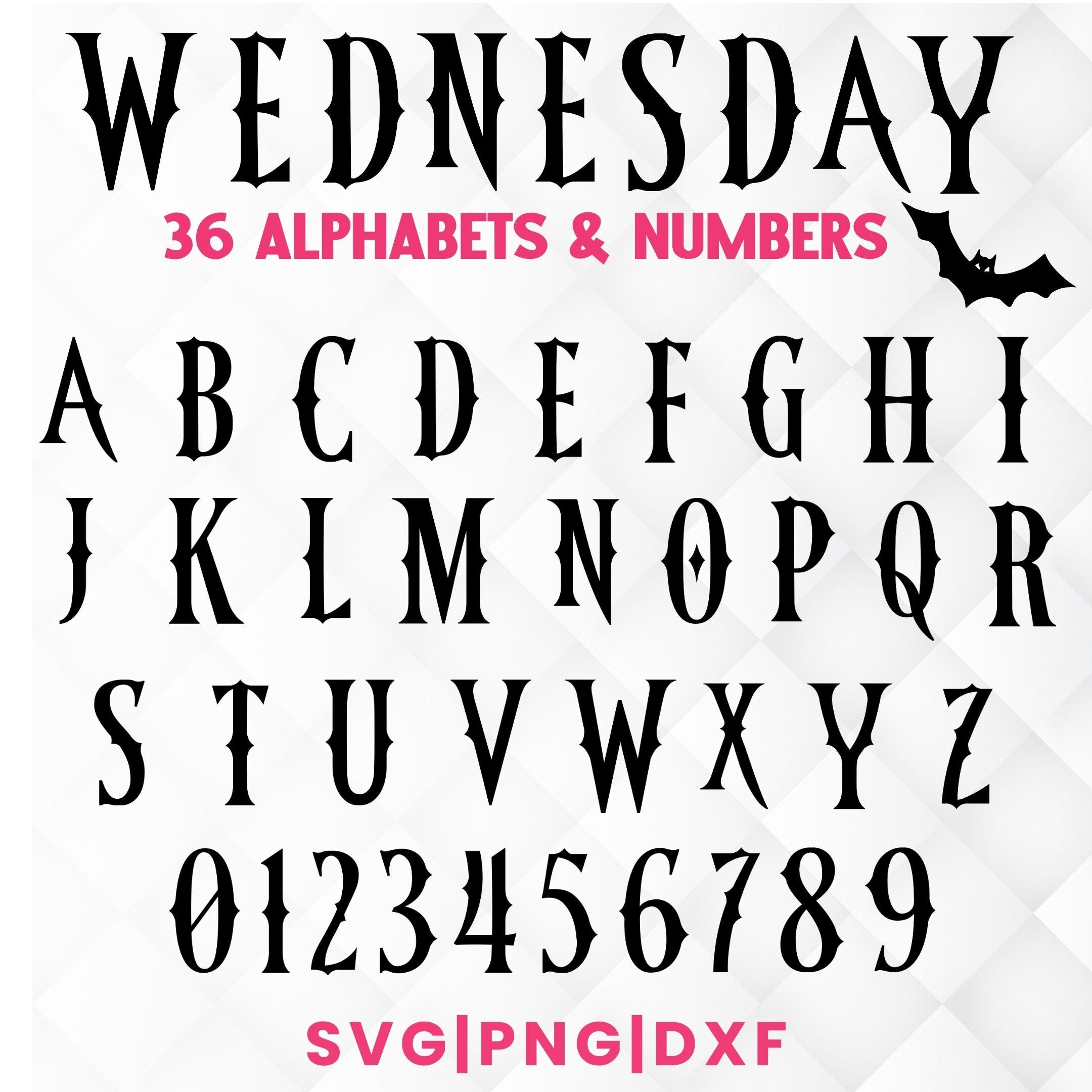 Wednesday Font, Wednesday Svg Letters , Wednesday Letters Svg Cricut ...
