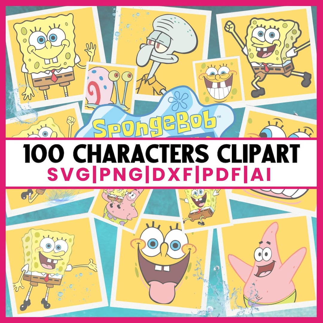 100 Sponge SVG Bundle | Svg Cut Files for Cricut, Bob Cartoon Svg ...