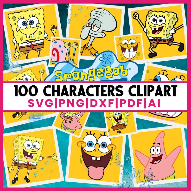 100 Spongebob SVG Bundle| Svg Cut Files for Cricut, Bob Cartoon Svg ...