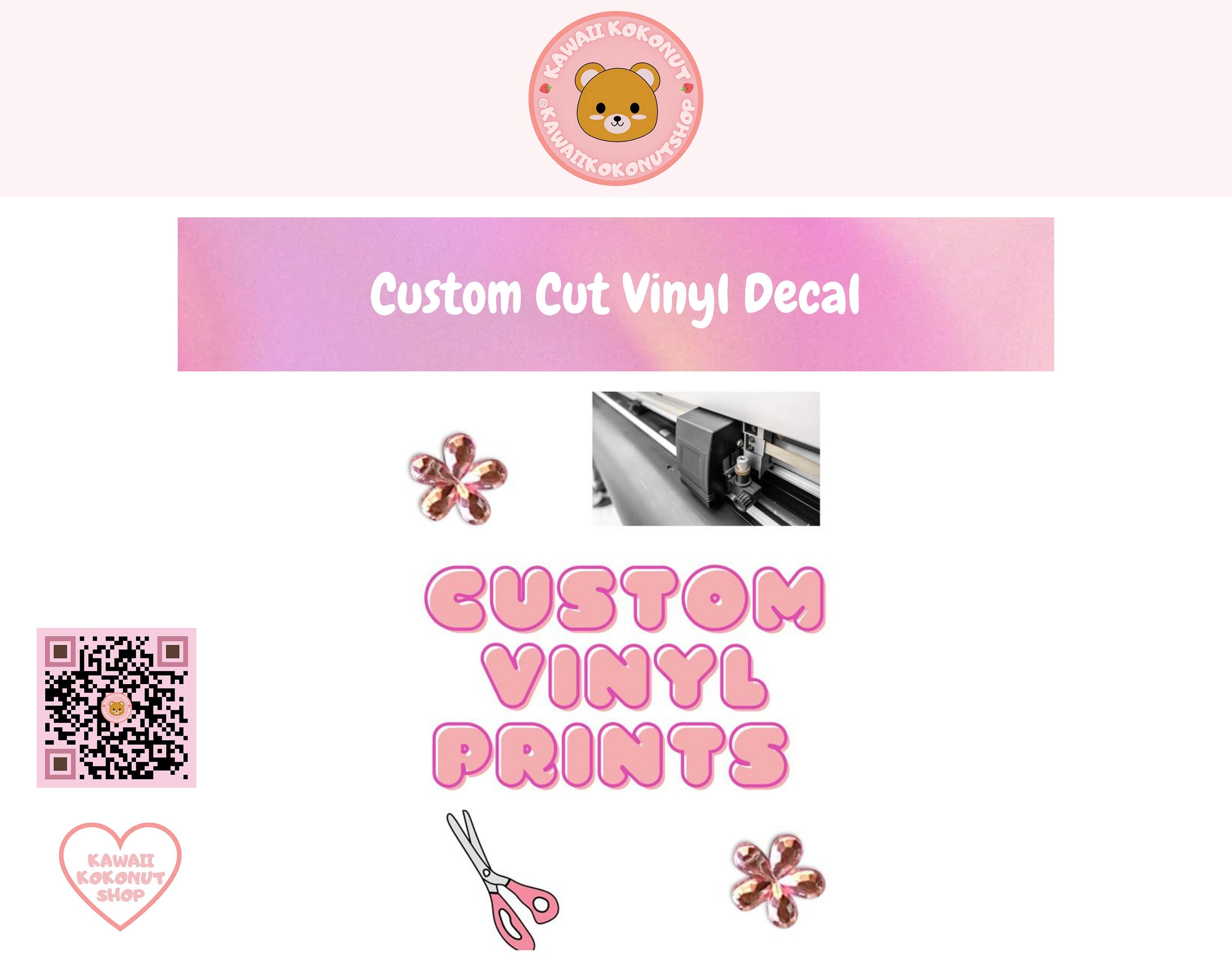 Custom Vinyl Decal Custom Sticker Car Decal by Kawaiikokonutshop - Etsy