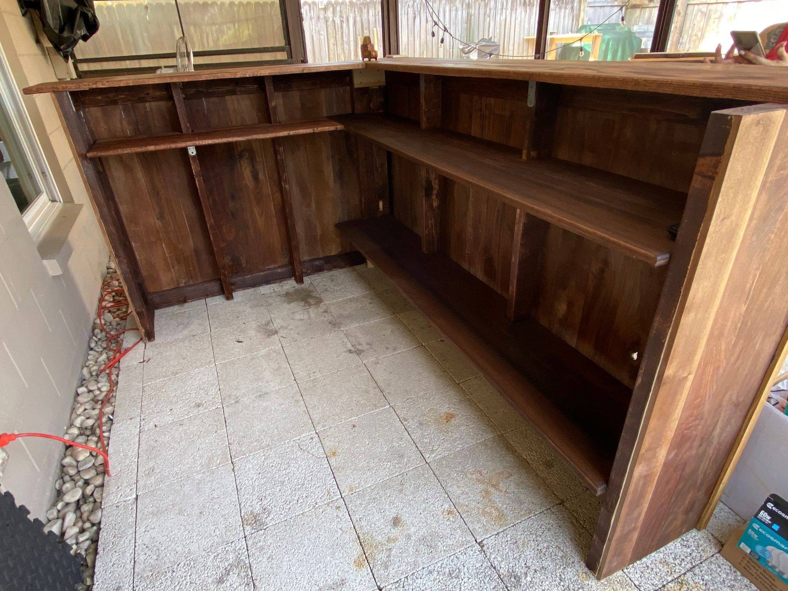 Rustic Outdoor Wood Bar Custom Made Bar Made to Order Real Wood Oak and ...