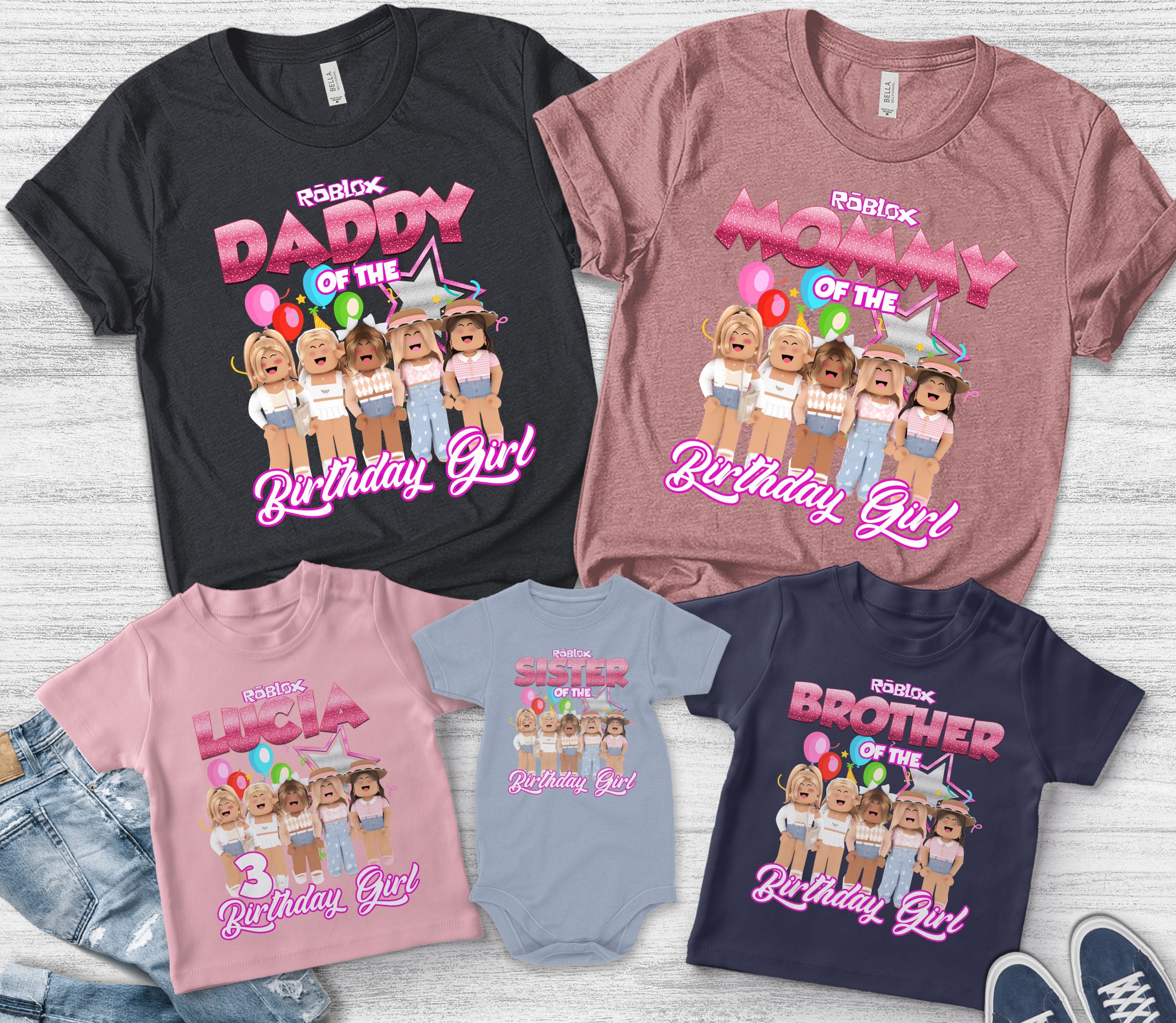 Personalized Roblox Birthday Shirt, Roblox Party Family Matching Shirt
