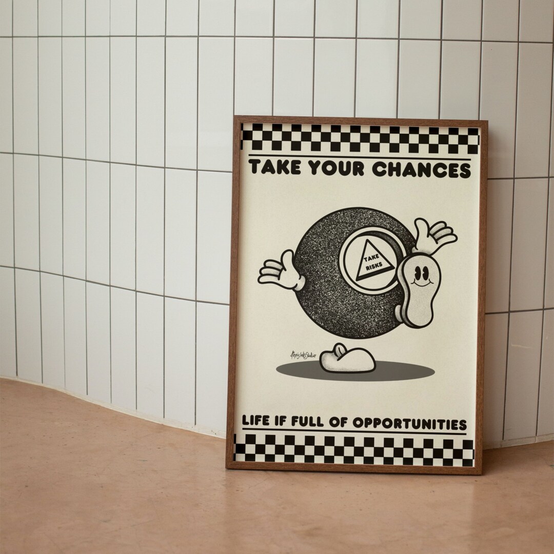 Take Your Chances Print / Colour Options, Size Options / Retro Cartoon ...