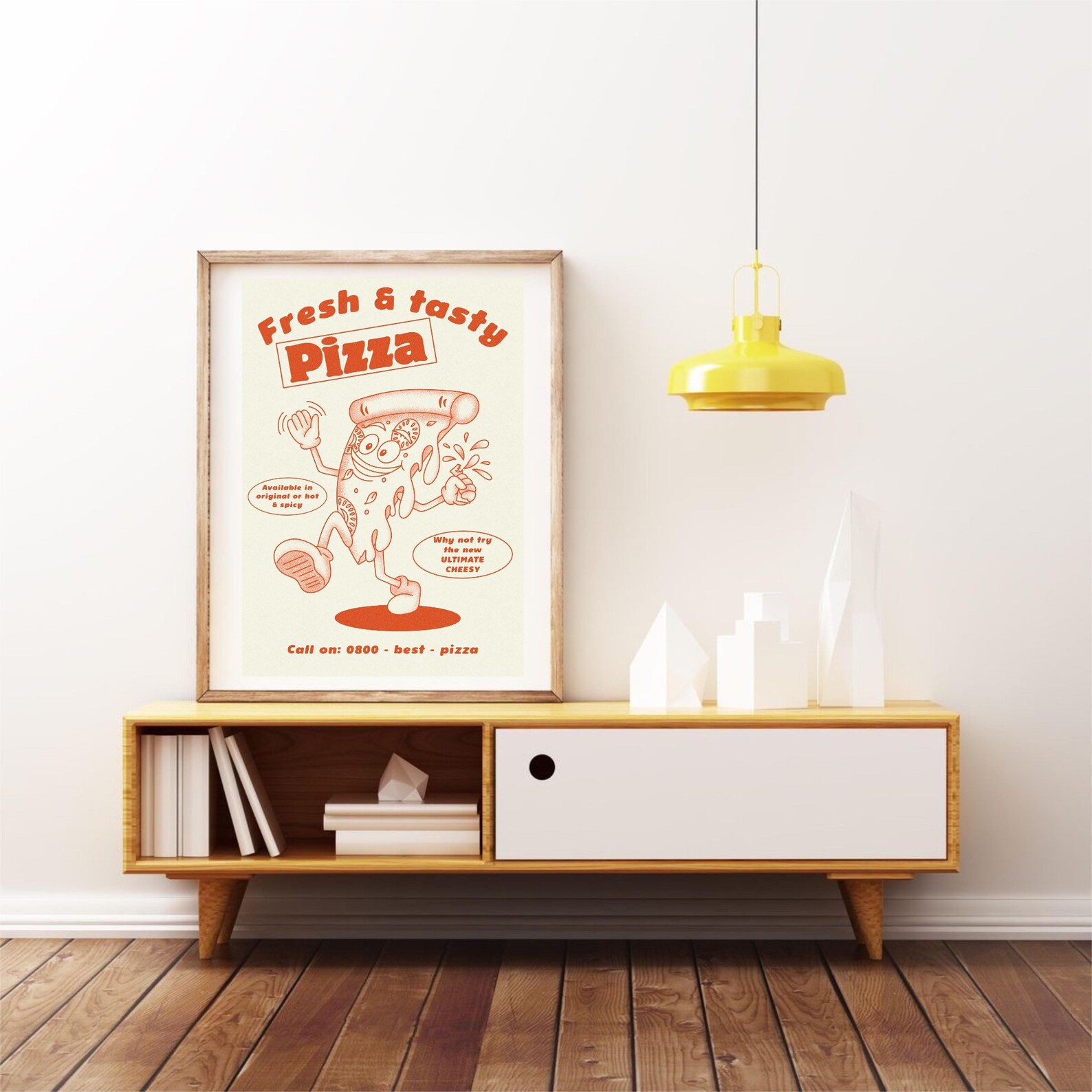 Retro Pizza / Colour Options / Size Options / Graphic Design - Etsy