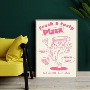 Retro Pizza / Colour Options / Size Options / Graphic Design - Etsy
