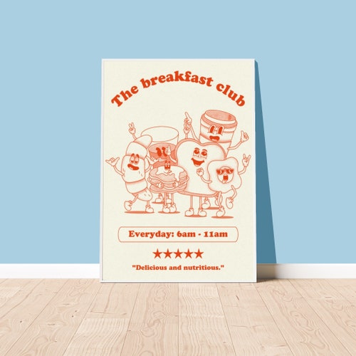The Breakfast Club Retro Characters Wall Print Fun Kitchen - Etsy