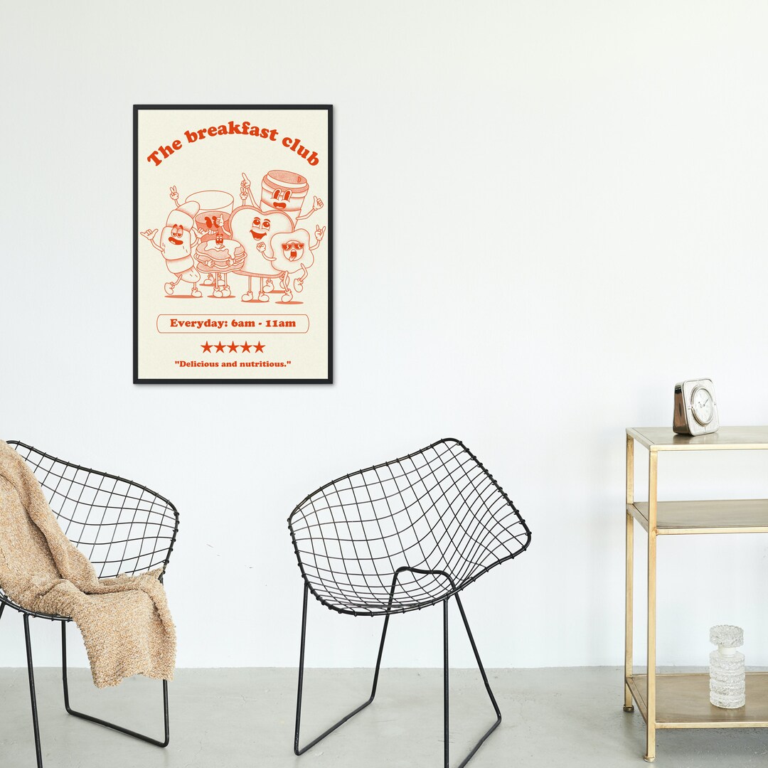 Breakfast Club Print / Colour Options, A5 A4 A3 / Retro Home Decor ...