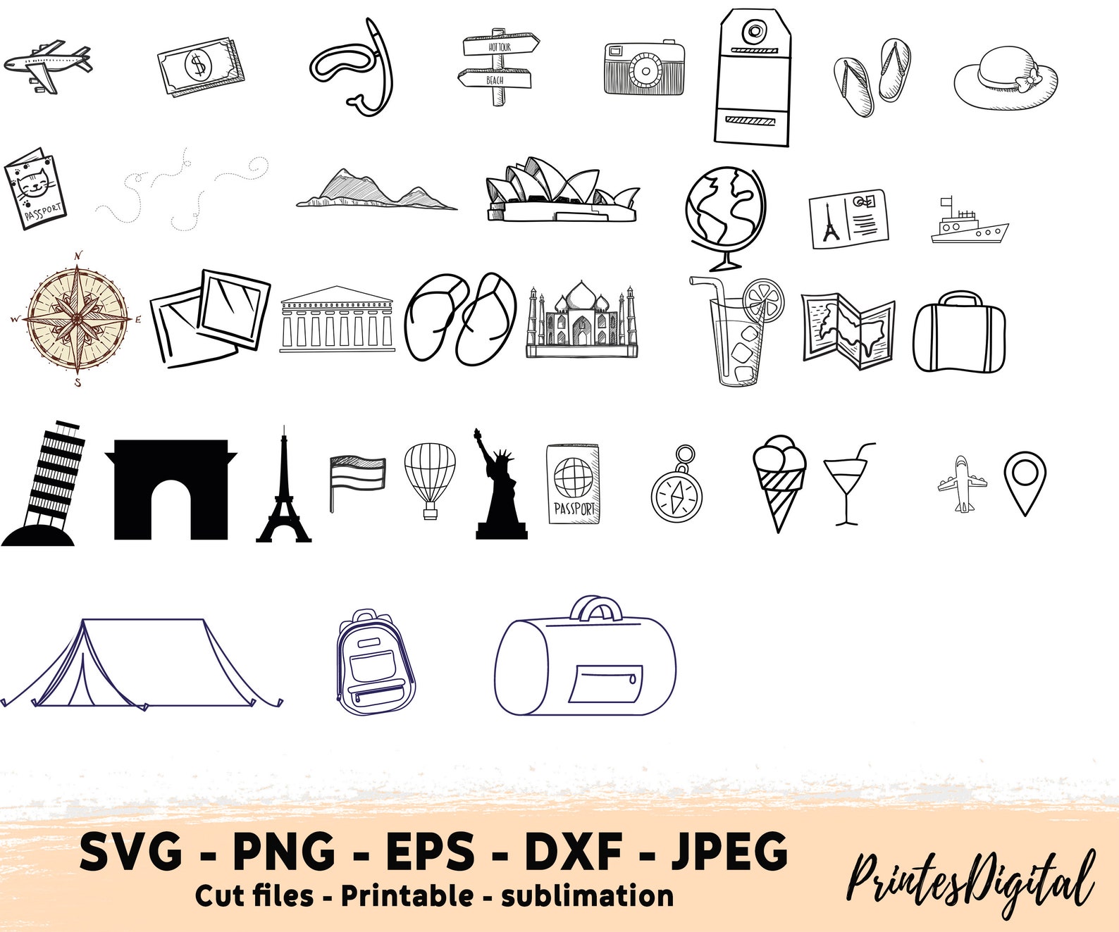 74 Travel Svg Bundle, 74 Travel Png, Travel Svg Files for Cricut ...