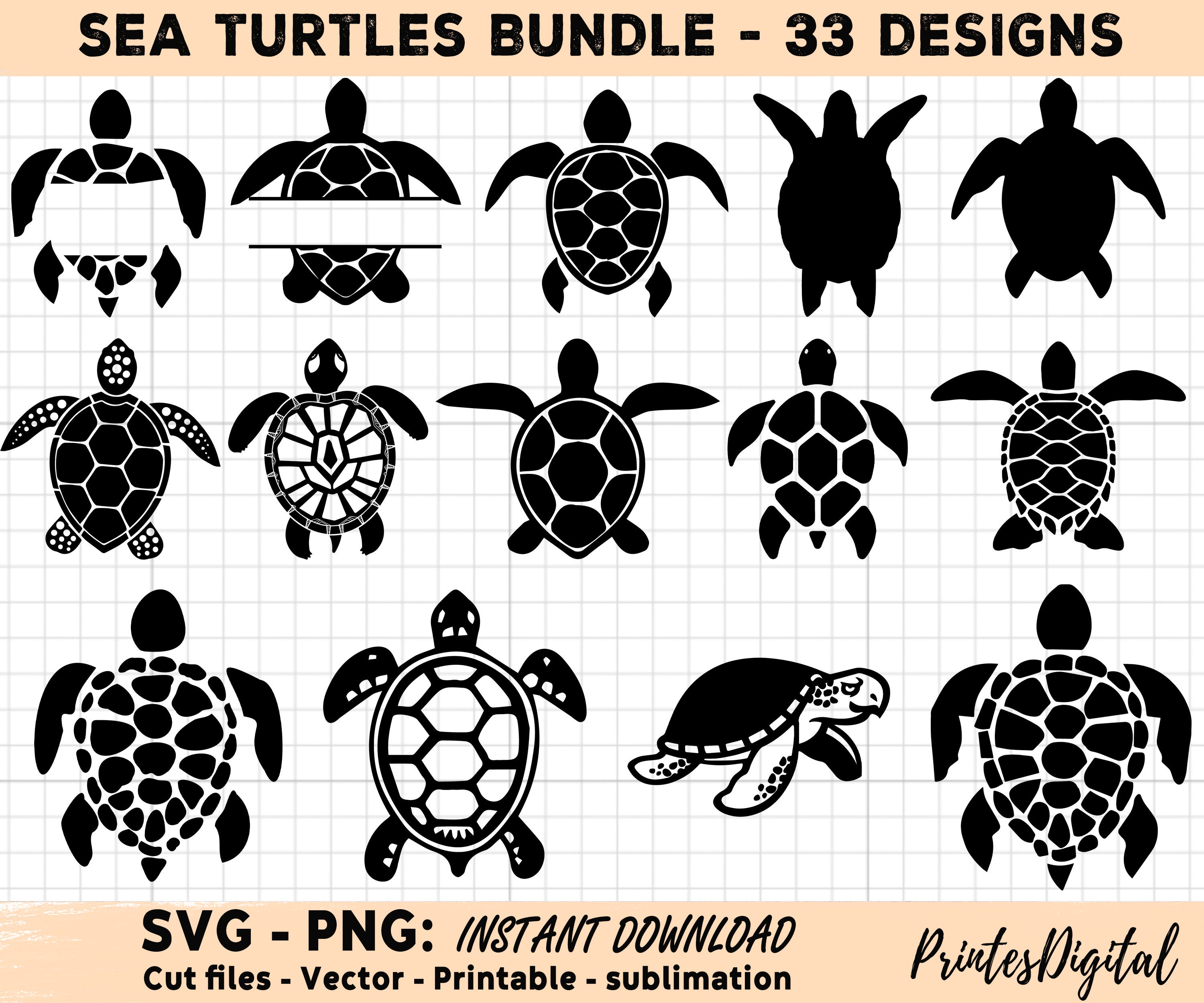40 Sea Turtle Svg Bundle Sea Turtle Svg Sea Turtle Png - Etsy UK