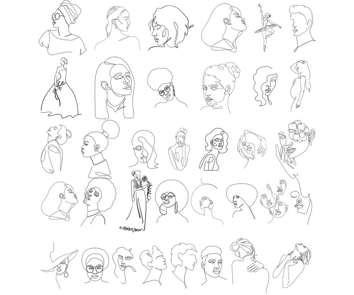 120 Line Art Procreate Stamps Lineart Procreate Brushes Line - Etsy