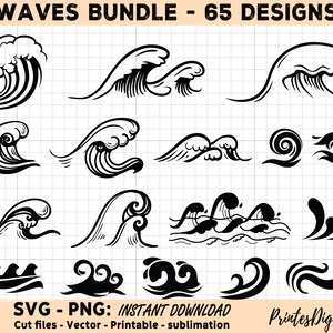 65 Wave Svg Bundle, Wave Png, Wave Svg, Waves Svg Png, Wave Clipart ...