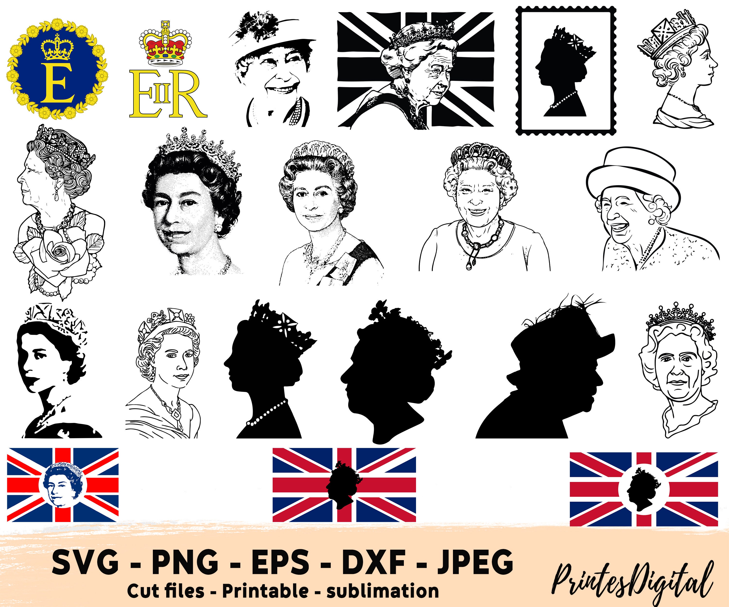 Queen Elizabeth Png Queen Elizabeth Svg Queen Elizabeth II - Etsy