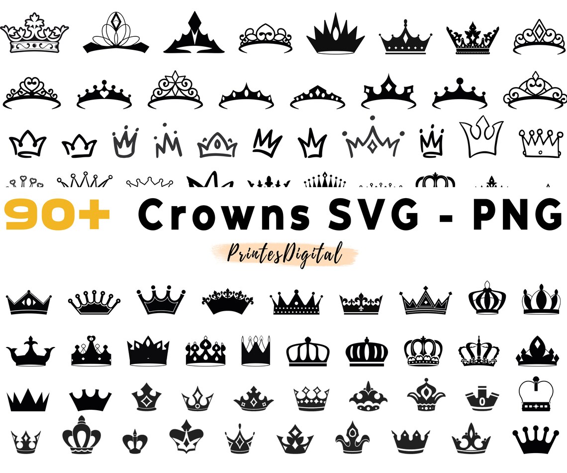 Paquete SVG de corona Corona de reina svg Corona de rey svg - Etsy España