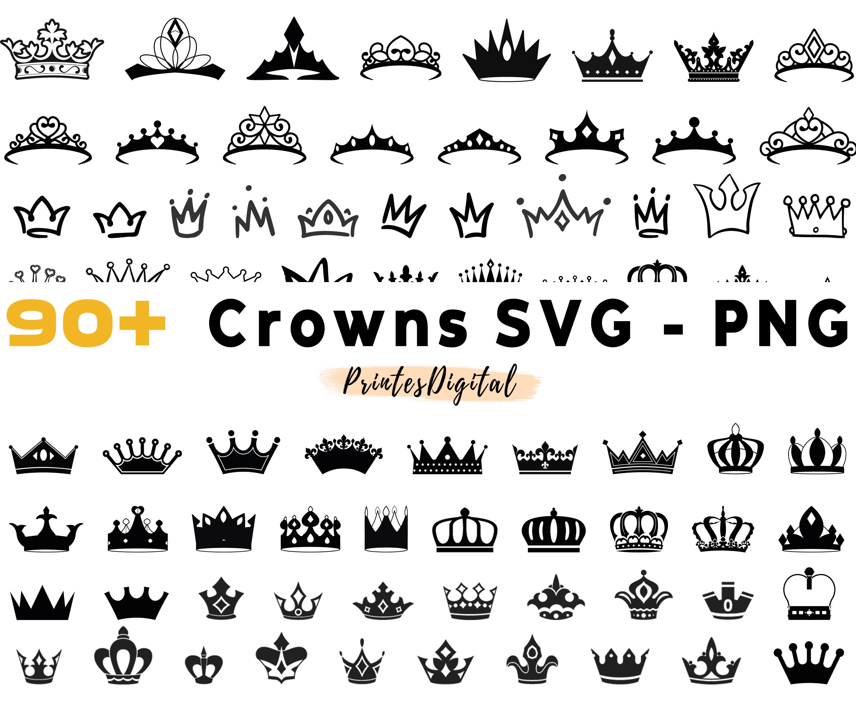 Crown SVG Bundle, Queen Crown Svg, King Crown Svg, Princess Crown Svg ...