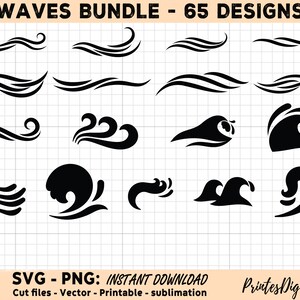 65 Wave Svg Bundle, Wave Png, Wave Svg, Waves Svg Png, Wave Clipart ...