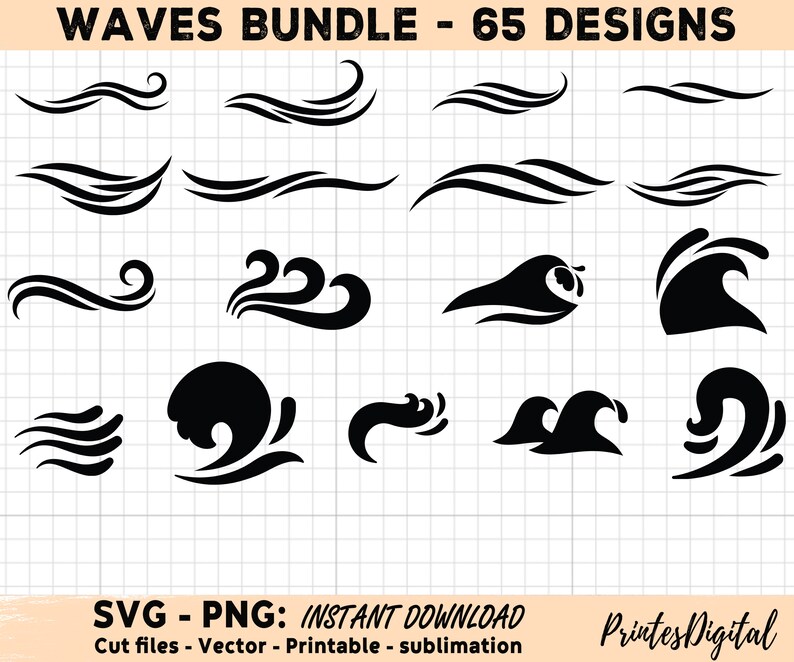 65 Wave Svg Bundle Wave Png Wave Svg Waves Svg Png Wave - Etsy New Zealand