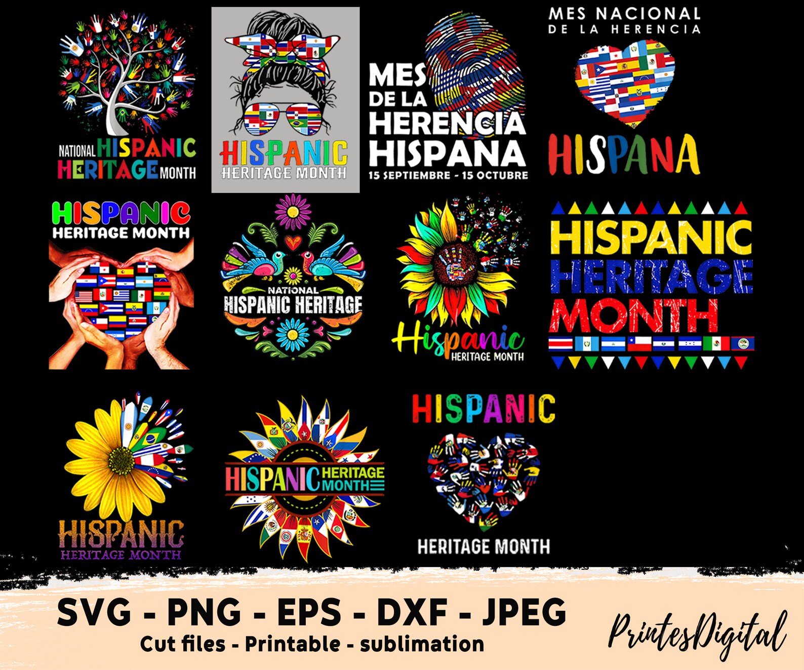 23 National Hispanic Heritage Month PNG Hispanic Heritage - Etsy
