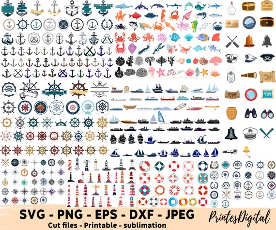 340 Maritimes Svg Bundle Png Maritime svg Clipart Anker svg - Etsy