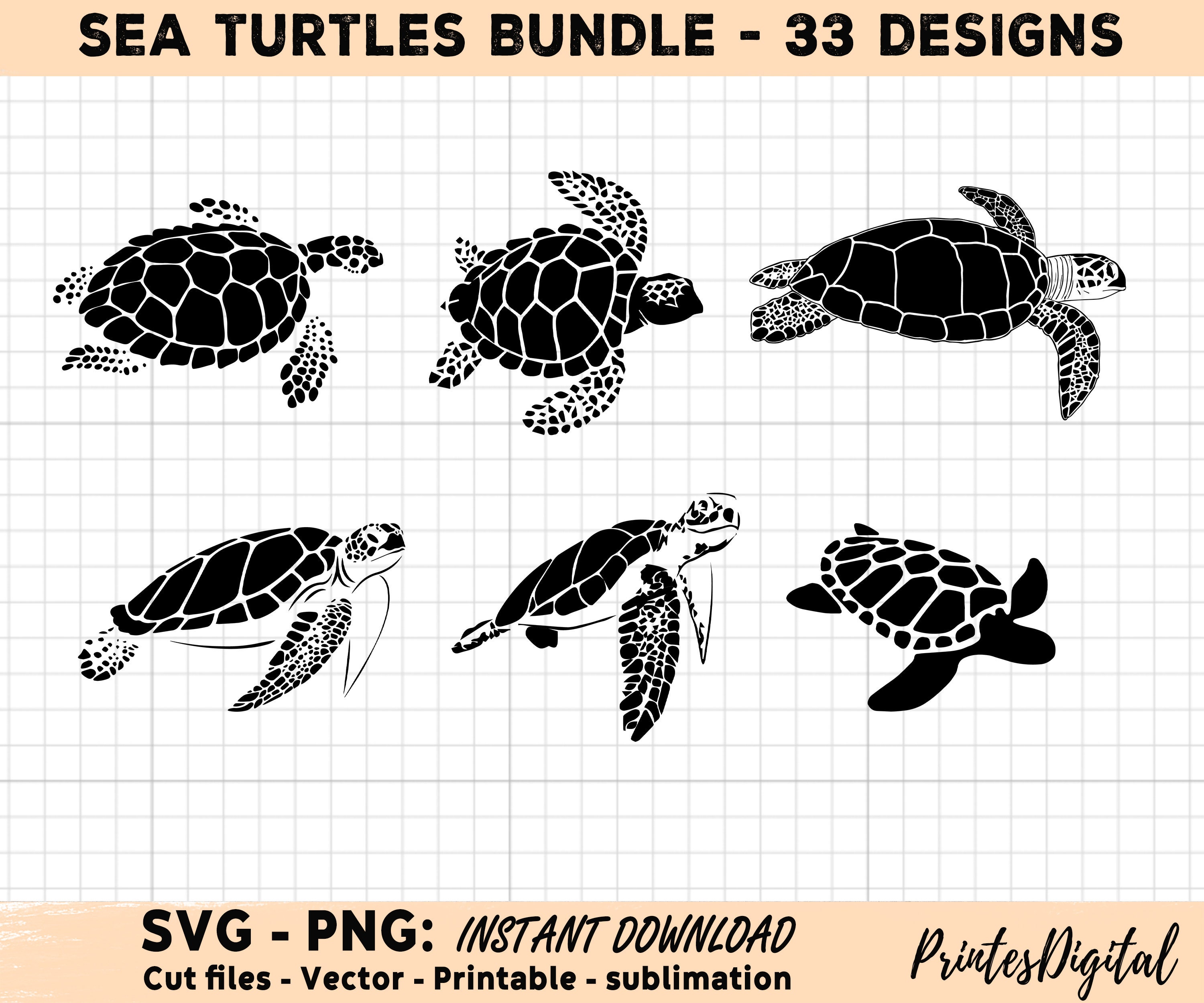 40 Sea Turtle Svg Bundle Sea Turtle Svg Sea Turtle Png - Etsy UK